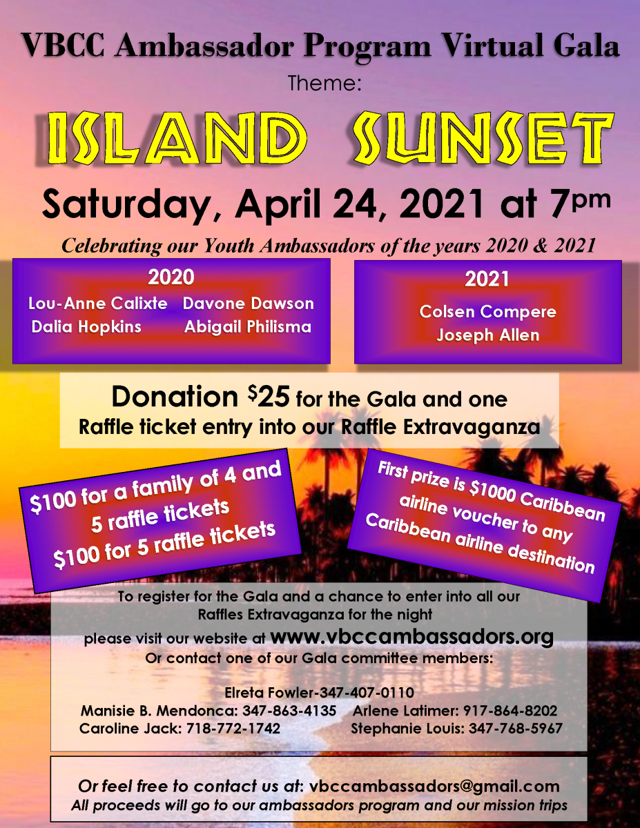 Island Sunset VBCC Virtual Gala